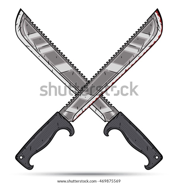 Cartoon machete, crossed machetes