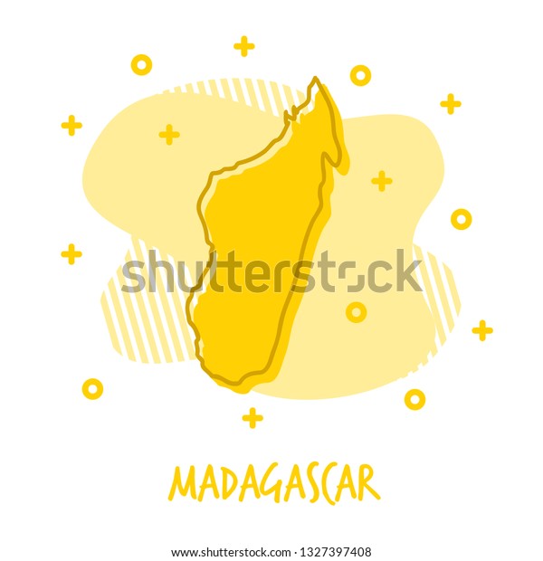 Cartoon Madagascar Map Stock Vector (Royalty Free) 1327397408