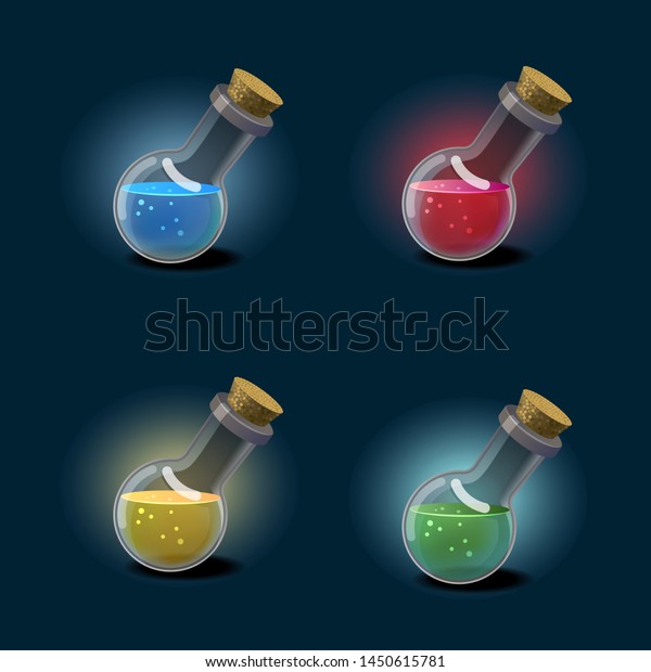 Cartoon Magic Bottle Game Icon Elixir Stock Vector (Royalty Free ...