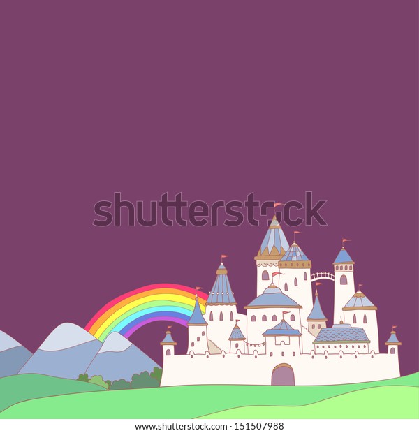 Cartoon Magic Castle Cute Illustration Stock Vector (Royalty Free ...