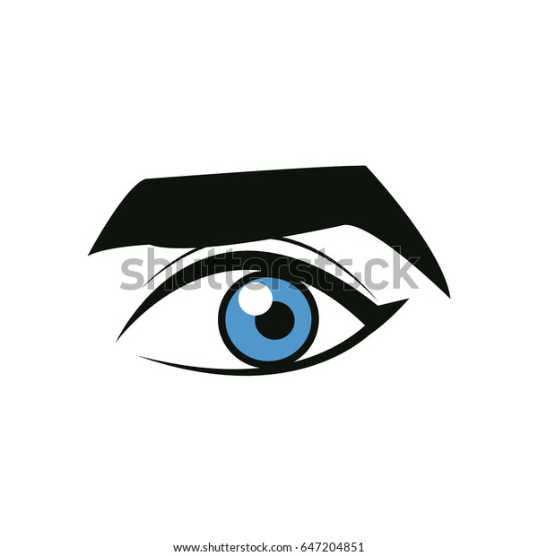 Cartoon Male Eye Angry Expression Icon Stock Vector (Royalty Free ...