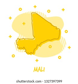 Cartoon Mali Map Stock Vector (Royalty Free) 1327397399 | Shutterstock