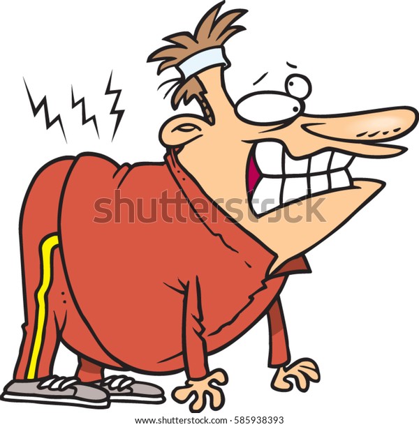 Cartoon Man Back Pain Stock Vector (Royalty Free) 585938393