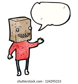 Cartoon Man Bag On Head Stock Vector (Royalty Free) 124295215 ...