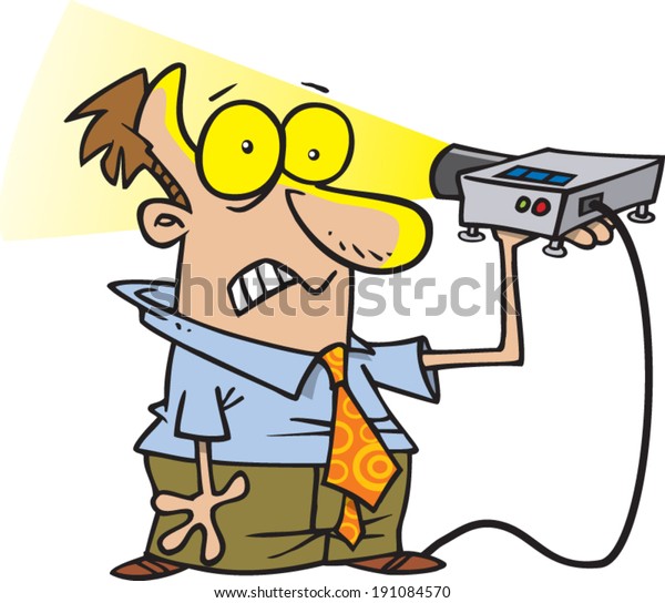 Cartoon Man Being Blinded By Projector Stock Vector (Royalty Free ...
