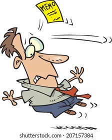 Cartoon Man Being Hit Head Memo Stock Vector (Royalty Free) 207157384 ...