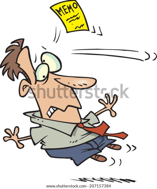 Cartoon Man Being Hit Head Memo: vector de stock (libre de regalías ...