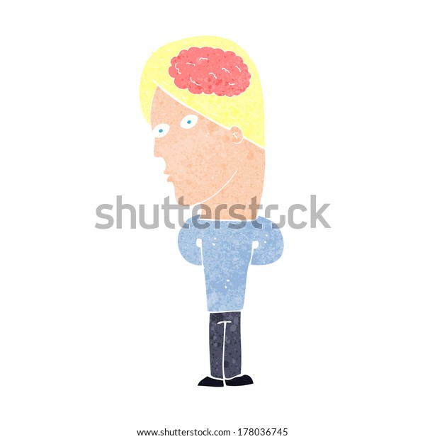 Cartoon Man Big Brain Stock Vector (Royalty Free) 178036745 | Shutterstock