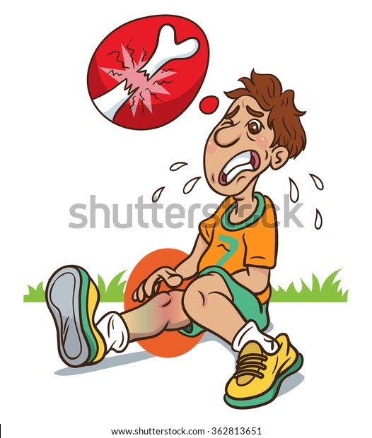 Cartoon Man Broken Leg Sitting On Stock Vector (Royalty Free) 362813651