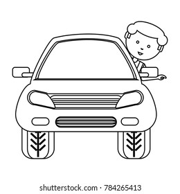 Cartoon Man Car Icon: vector de stock (libre de regalías) 784265383 ...