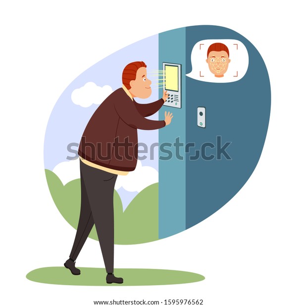 Cartoon Man Character Return Home Using: vector de stock (libre de ...