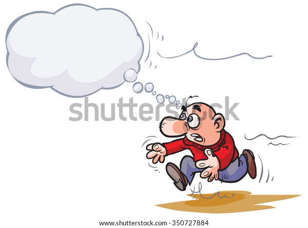 Cartoon Man Chasing His Idea Stock Vector (Royalty Free) 350727884