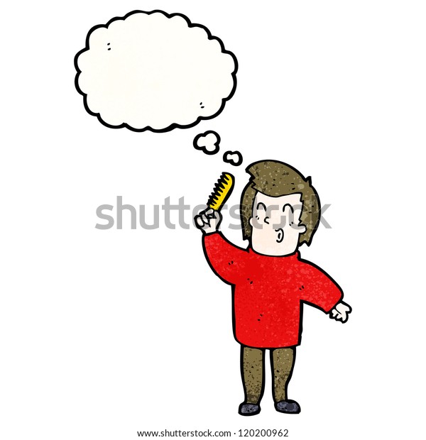 Cartoon Man Combing Hair Stock Vector (Royalty Free) 120200962 ...