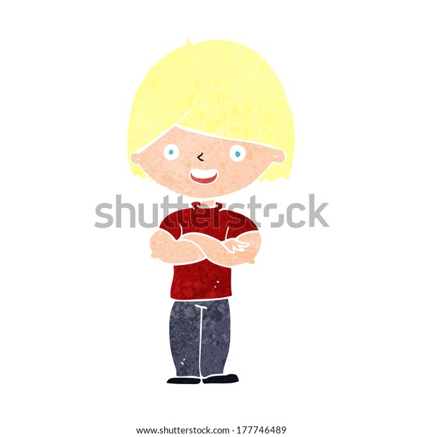 Cartoon Man Crossed Arms Stock Vector (Royalty Free) 177746489 ...
