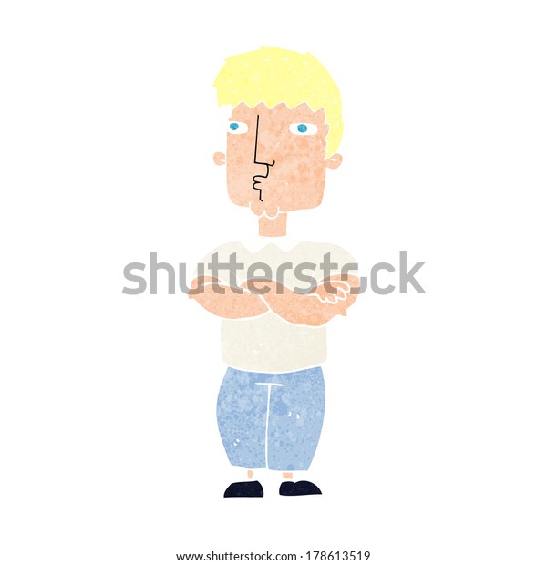 Cartoon Man Crossed Arms Stock Vector (Royalty Free) 178613519 ...