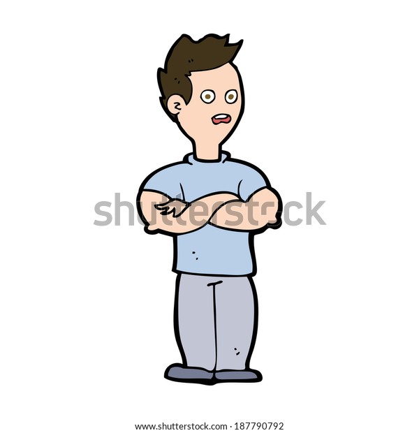 Cartoon Man Crossed Arms Stock Vector (Royalty Free) 187790792 ...