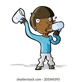 Cartoon Man Drinking Beer Stock Illustration 205823320