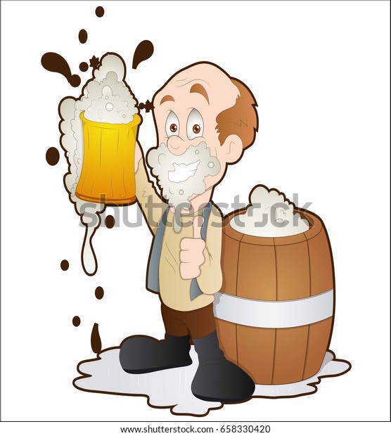 Cartoon Man Drinking Beer Stock Vector (Royalty Free) 658330420