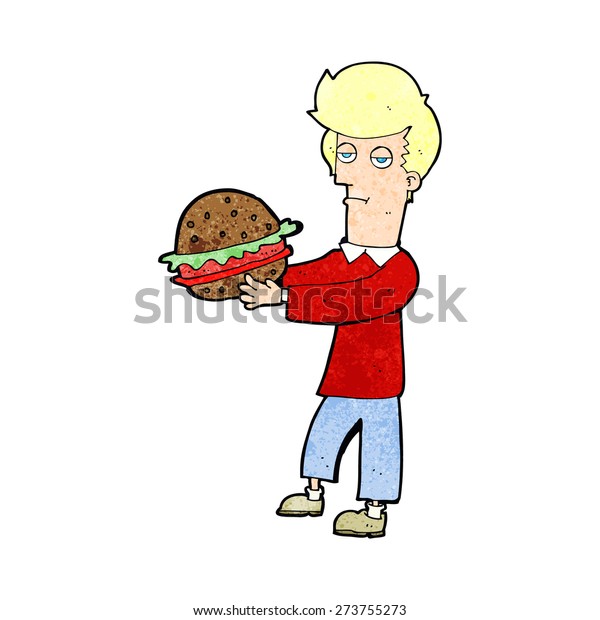 Cartoon Man Eating Burger: เวกเตอร์สต็อก (ปลอดค่าลิขสิทธิ์) 273755273 ...