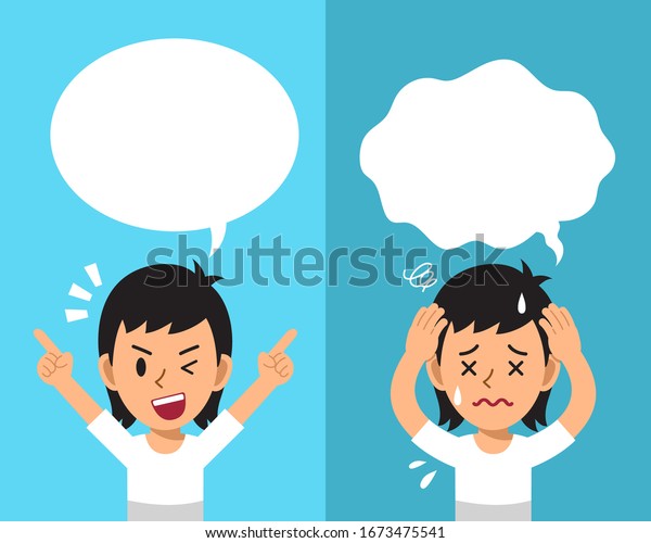 Cartoon Man Expressing Different Emotions Speech Stock Vector (Royalty ...