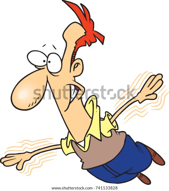 Cartoon Man Flapping His Arms Trying Stock Vector (Royalty Free ...