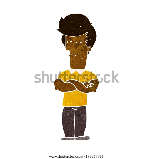 Cartoon Man Folded Arms Stock Vector (Royalty Free) 198567785 ...