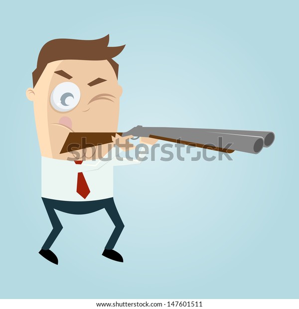 Cartoon Man Gun Stock Vector (Royalty Free) 147601511 | Shutterstock