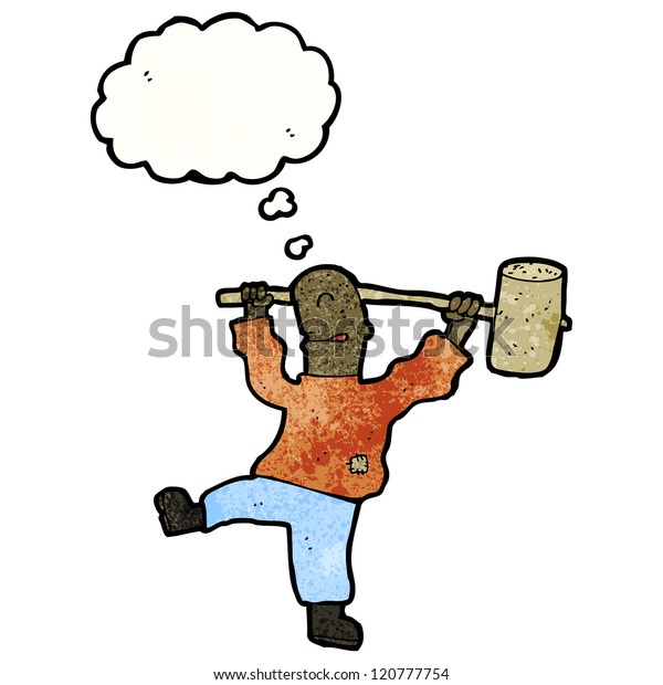 Cartoon Man Hammer Stock Vector (Royalty Free) 120777754