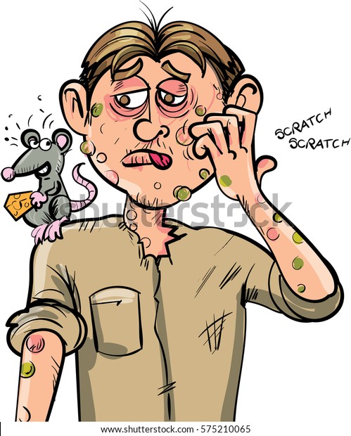 Cartoon Man Has Caught Black Death Stock Vector (Royalty Free) 575210065