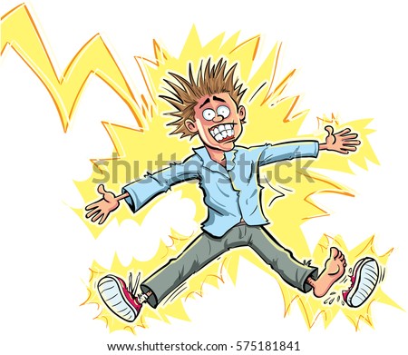 Cartoon Man Hit By Lightning Stock Vector (Royalty Free) 575181841 ...