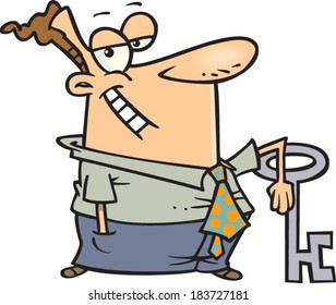 Skinny Cartoon Man Trying Make Muscle Stock Vector (Royalty Free ...