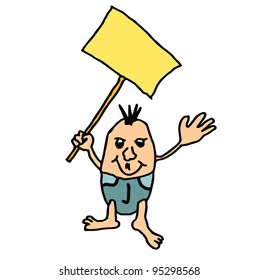 Cartoon Man Holding Sign Stock Vector (Royalty Free) 95298568 ...