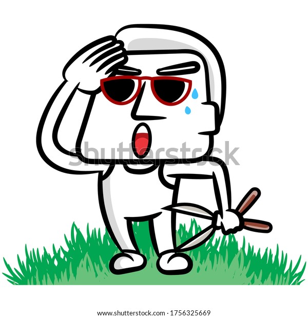 Cartoon Man Hot Weather Vector On Stock Vector (Royalty Free ...