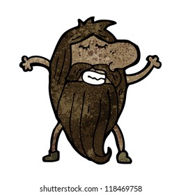 caricaturista con barba gigante: vector de stock (libre de regalías ...