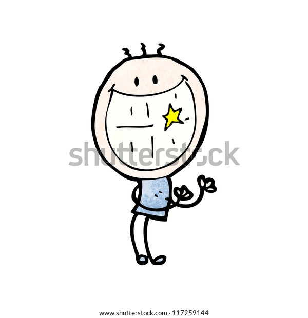 Cartoon Man Huge Grin Stock Vector (Royalty Free) 117259144