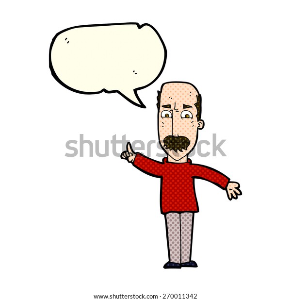 Cartoon Man Issuing Stern Warning Speech Stock Vector (Royalty Free ...