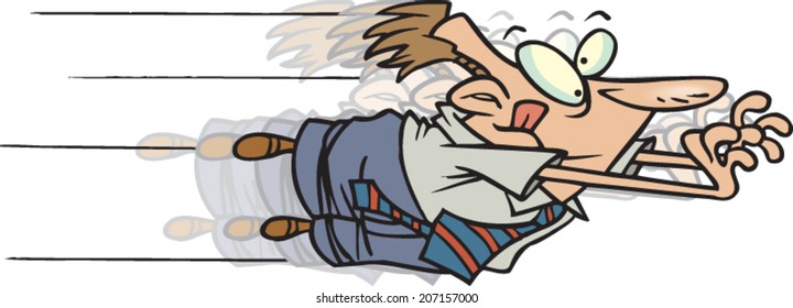 Cartoon Man Leaping Fast Stock Vector (Royalty Free) 207157000