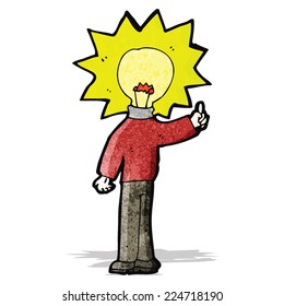Cartoon Electric Light Bulb Head Man Stock Vector (Royalty Free) 117329548