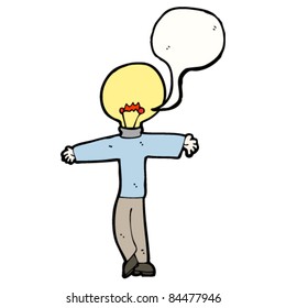 Cartoon Light Bulb Head Character: เวกเตอร์สต็อก (ปลอดค่าลิขสิทธิ์ ...
