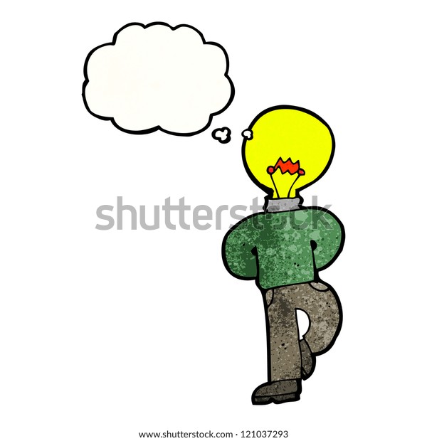 Cartoon Man Light Bulb Head Stock Vector (Royalty Free) 121037293 ...