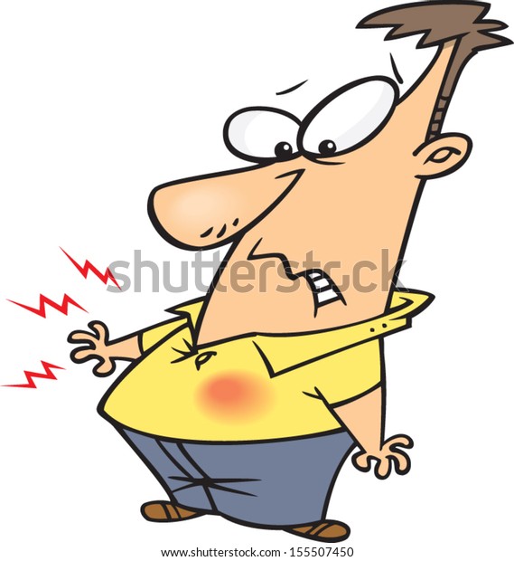 Cartoon Man Major Heartburn Stock Vector (Royalty Free) 155507450