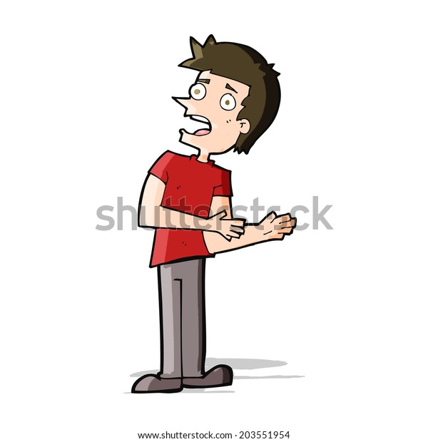 Cartoon Man Making Excuses Stock Vector (Royalty Free) 203551954 ...