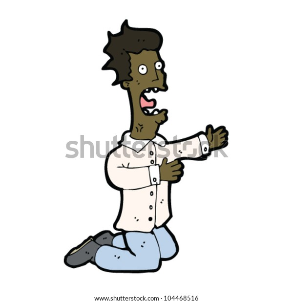 Cartoon Man On Knees Pleading Stock Vector (Royalty Free) 104468516