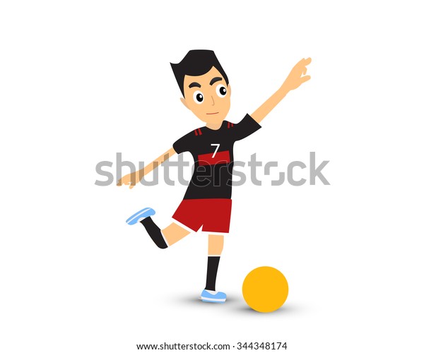 Cartoon Man Play Soccer Vector Stock Vector (Royalty Free) 344348174 ...