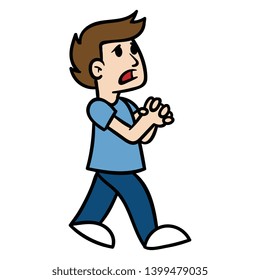 Cartoon Man Pleading Vector Illustration Stock Vector (Royalty Free ...