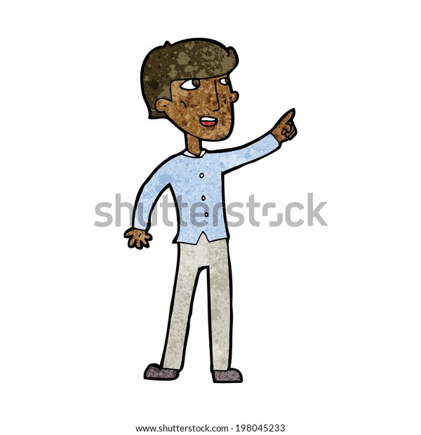 Cartoon Man Pointing Way Stock Vector (Royalty Free) 198045233 ...