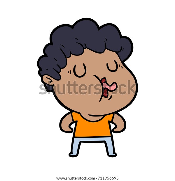 Cartoon Man Pulling Face Stock Vector (Royalty Free) 711956695 ...