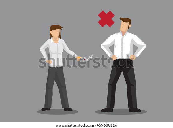 Cartoon Man Red Cross Sign Standing Stock Vector (Royalty Free ...