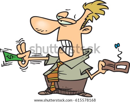 Cartoon Man Reluctant Pay Stock Vector (Royalty Free) 615578168 ...