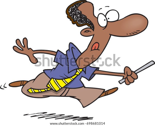 Cartoon Man Running Baton Stock Vector (Royalty Free) 698681014 ...